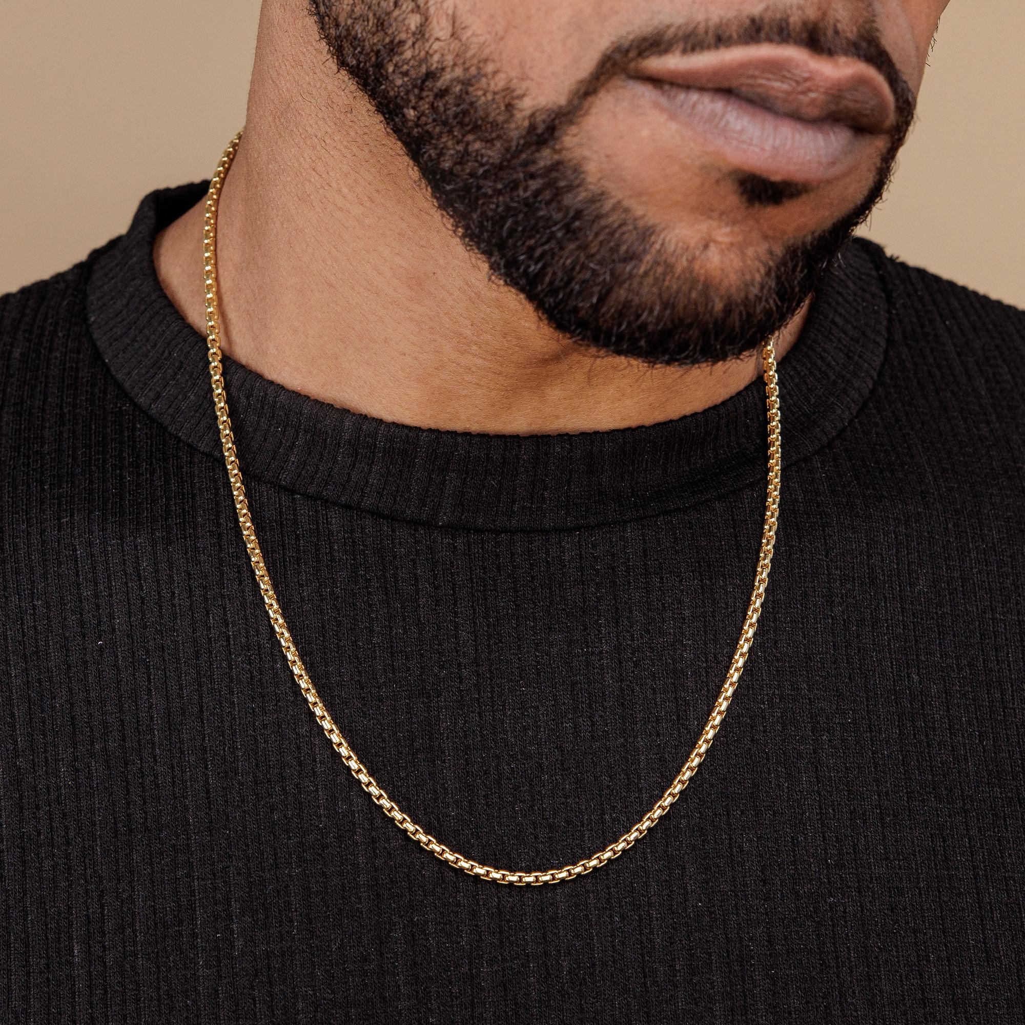 Personalized Waterproof Gold Chain Necklace for Men, Custom Men's Gold ...