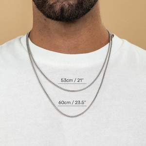 2mm Silver Chain Necklace, Men's Silver Necklace, Men's Chain Necklace ...