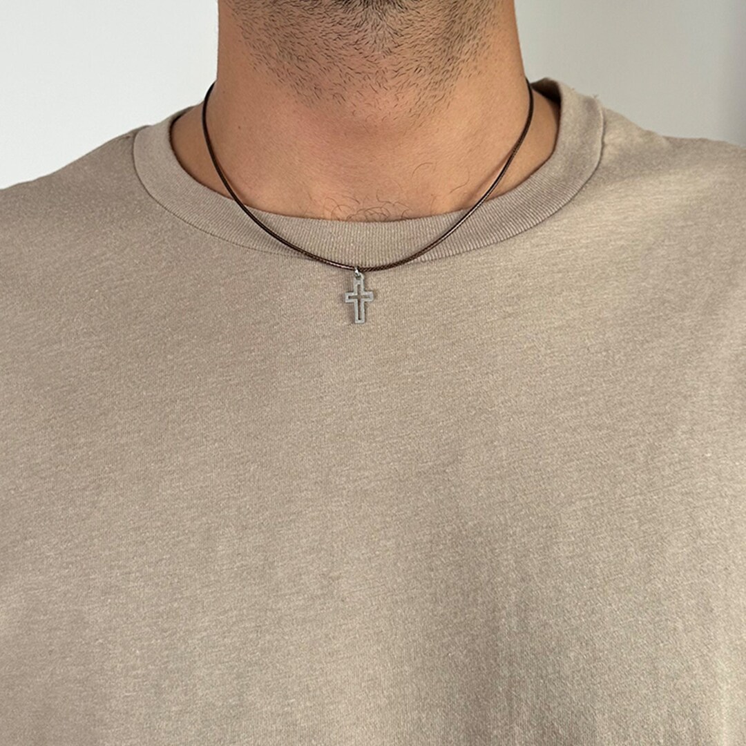 Men's Cross Necklace, Men's Religious Necklace, Men's Cross Pendant ...