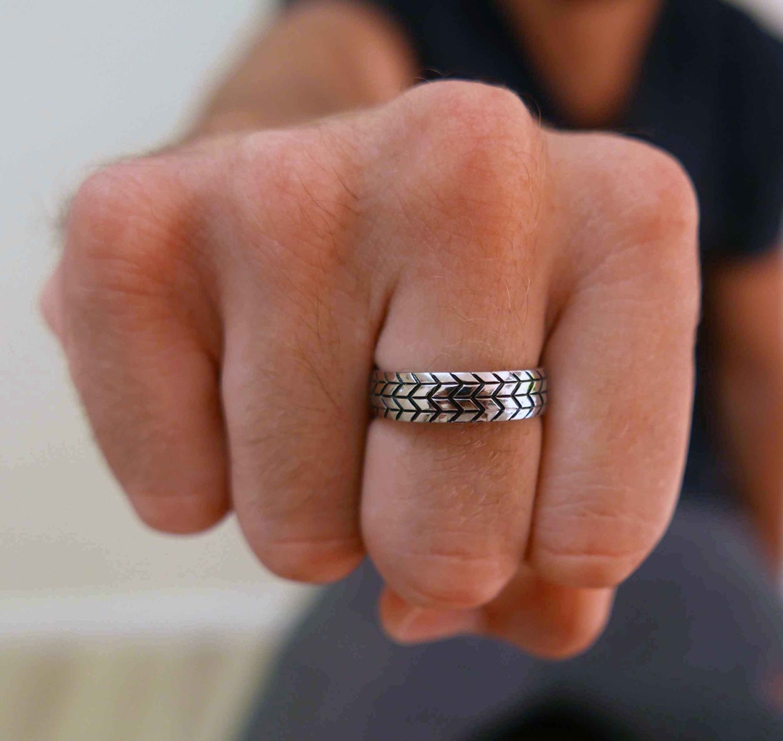 Men's Ring Men's Silver Ring Men's Stainless | Etsy