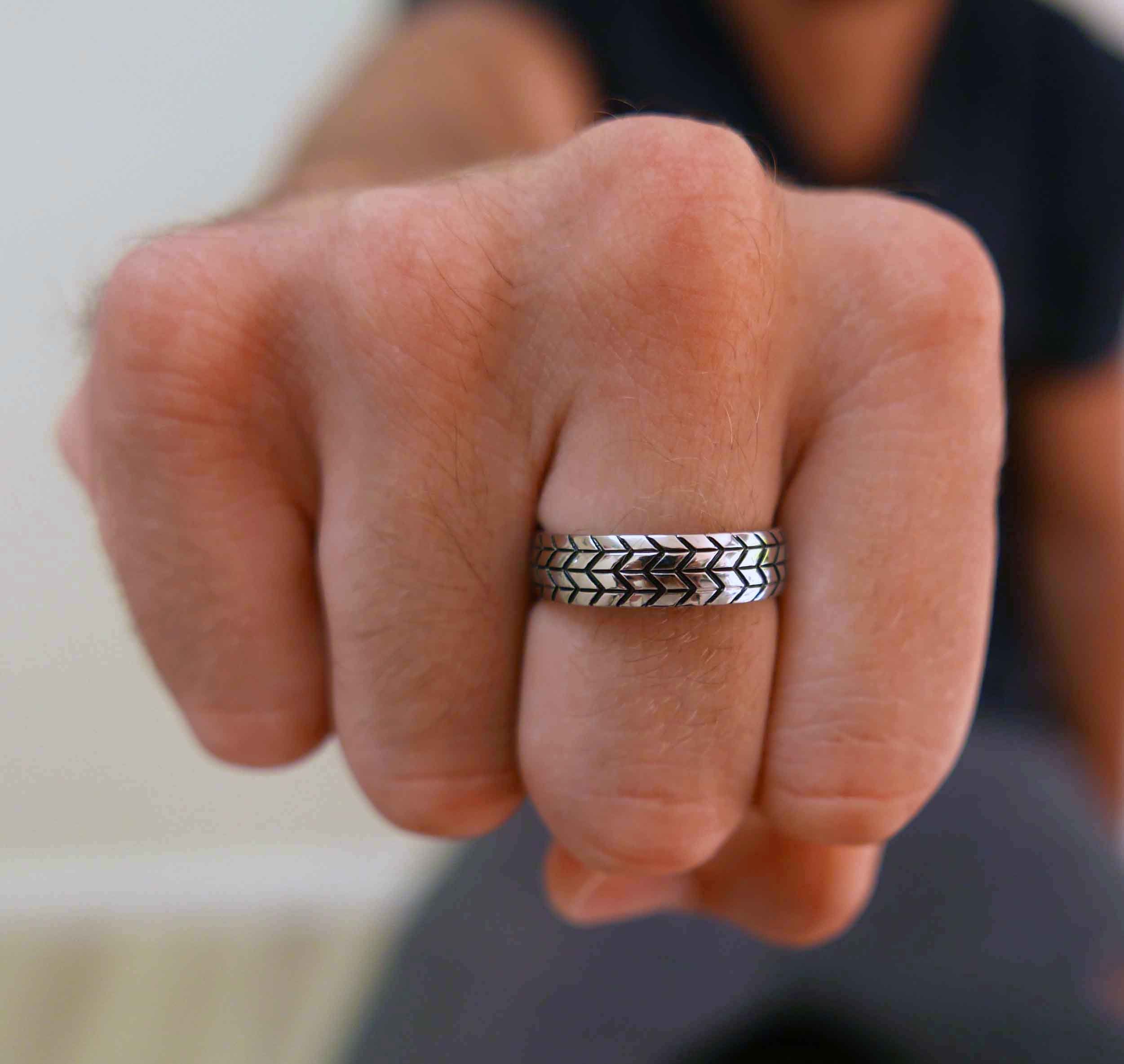 Men's Ring Men's Silver Ring Men's Stainless | Etsy