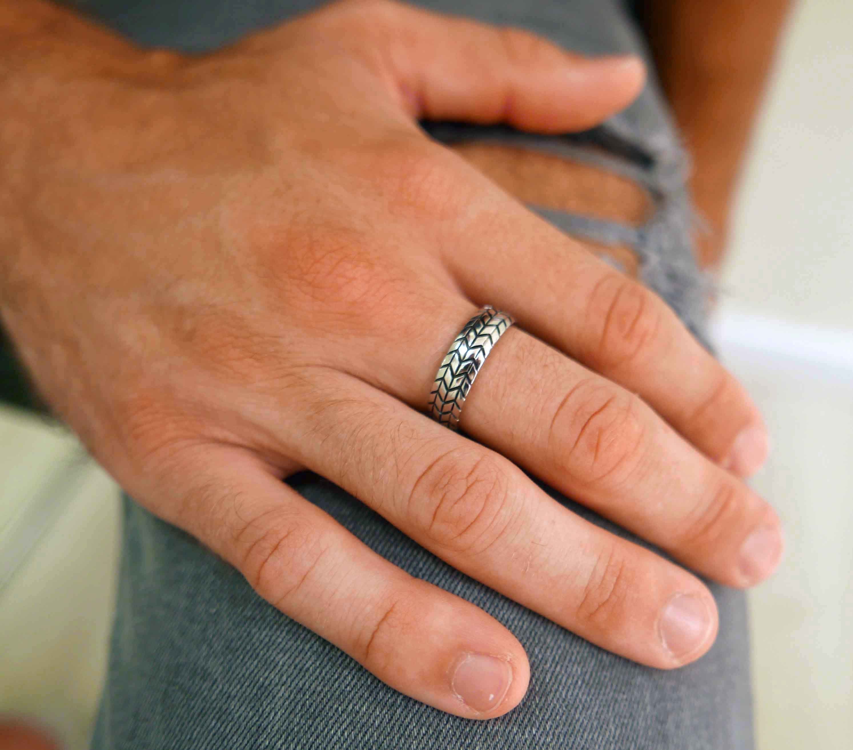 Men's Ring Men's Silver Ring Men's Stainless | Etsy