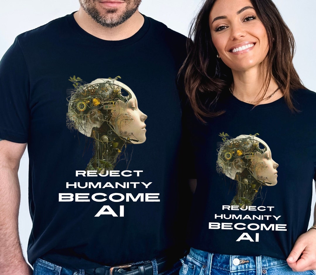 Reject Humanity Become AI T-shirt: Sci-fi Cyberpunk Clothing - Etsy