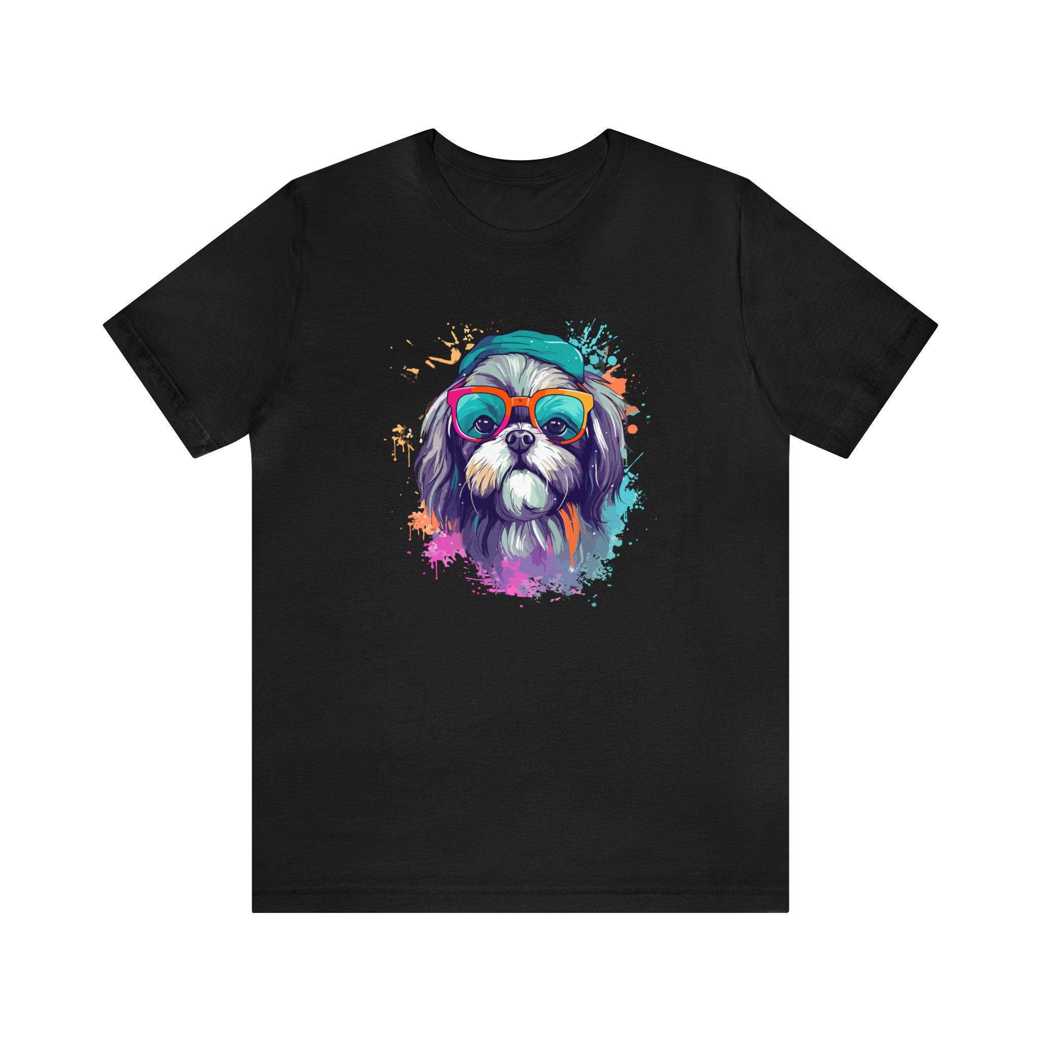 Shih Tzu Shirt, Dog Print Shirt, Shih Tzu Tee, Dog With Glasses Shirt ...