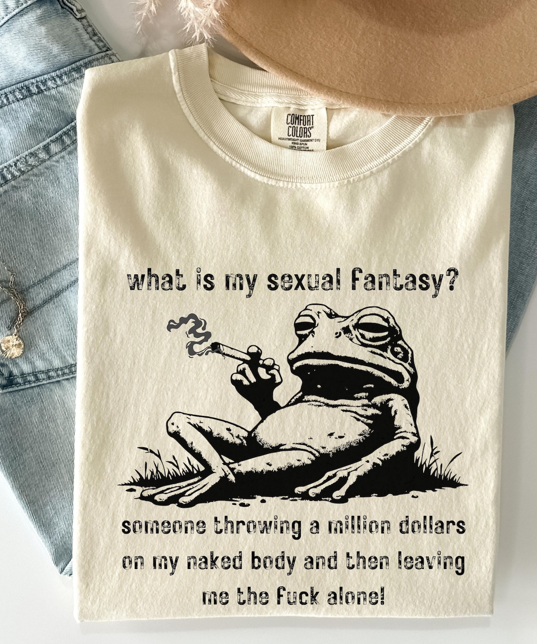 Funny Frog Graphic T-shirt, Sarcastic Adult Shirt, Humorous Adult Tee ...