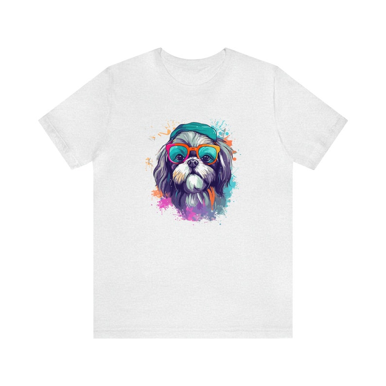Shih Tzu Shirt, Dog Print Shirt, Shih Tzu Tee, Dog With Glasses Shirt ...