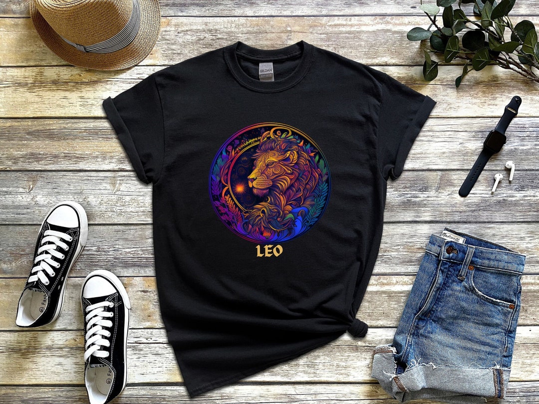 Psychedelic Leo Zodiac T-shirt: Colorful Astrology Top - Etsy