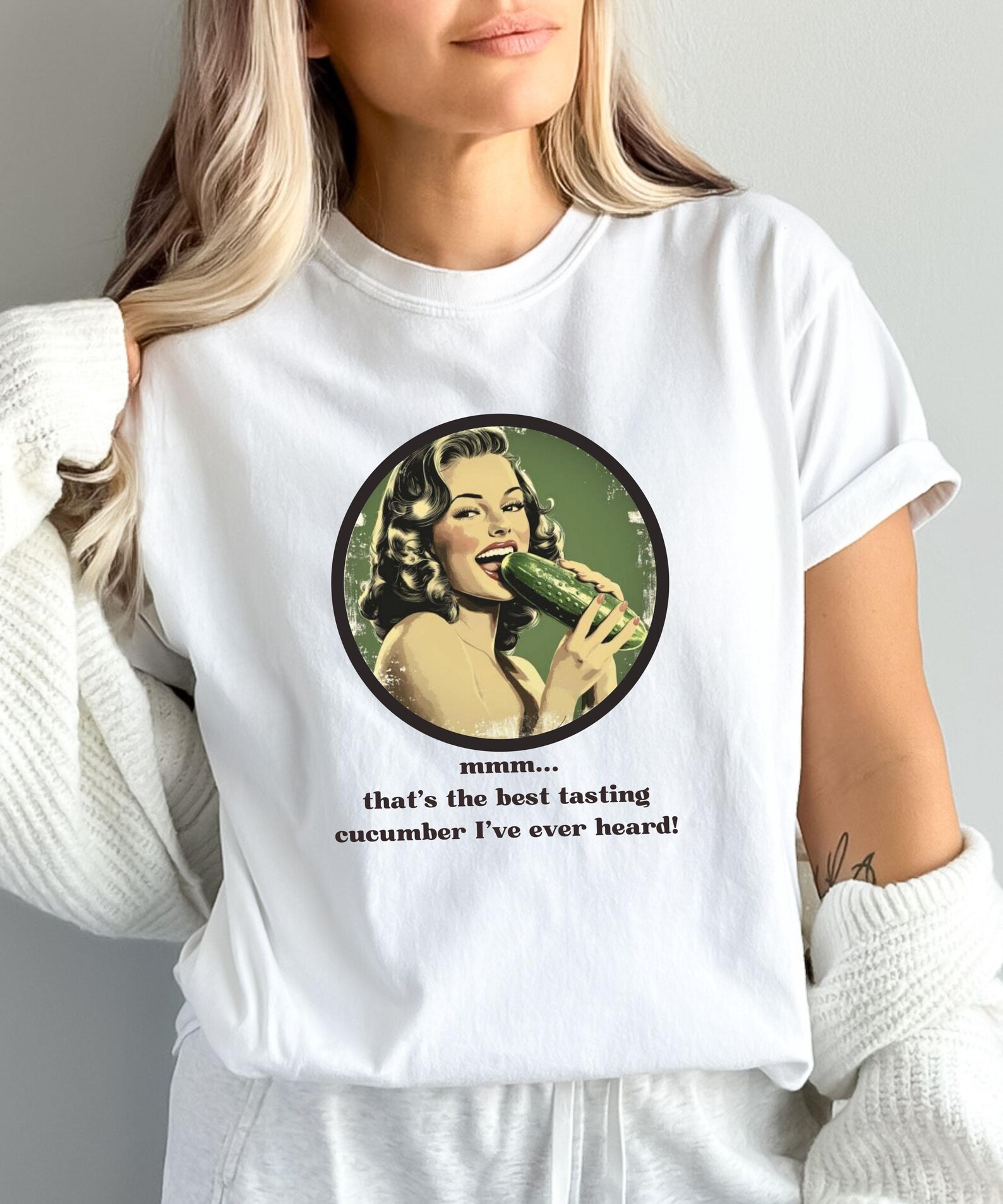 Funny Cucumber Shirt: Retro Pin-up Humor, Sarcastic Gag Gift - Etsy