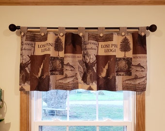 Forest Woods Lodge Cabin Camp Bear Squirrel Deer Burlap Window - Etsy
