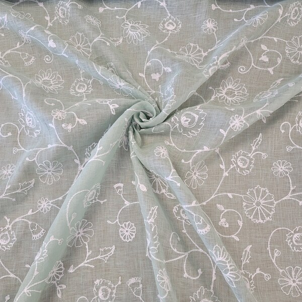 Embroidered Sheer Fabric - Etsy