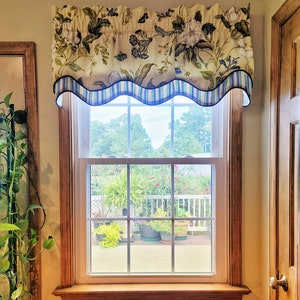 Lined Custom Made Valance Garden Images II Lemongrass Magnolia Floral Window Treatment Curtain ...
