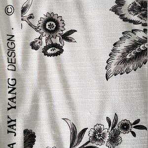 Jay Yang Fabric Townbridge Toile Floral by the Yard Black & White ...