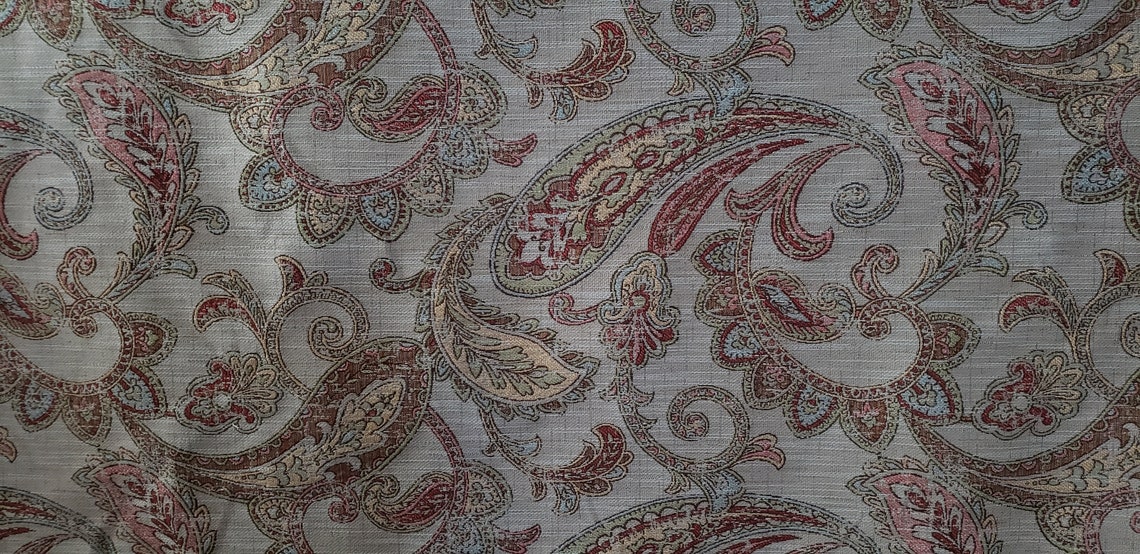 Upholstery Fabric Paisley Grey Modern by the Yard - Etsy