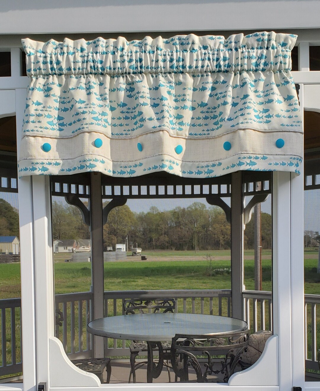 Lined Custom Made Valance Fabric: Schools Out Blue Medium - Etsy