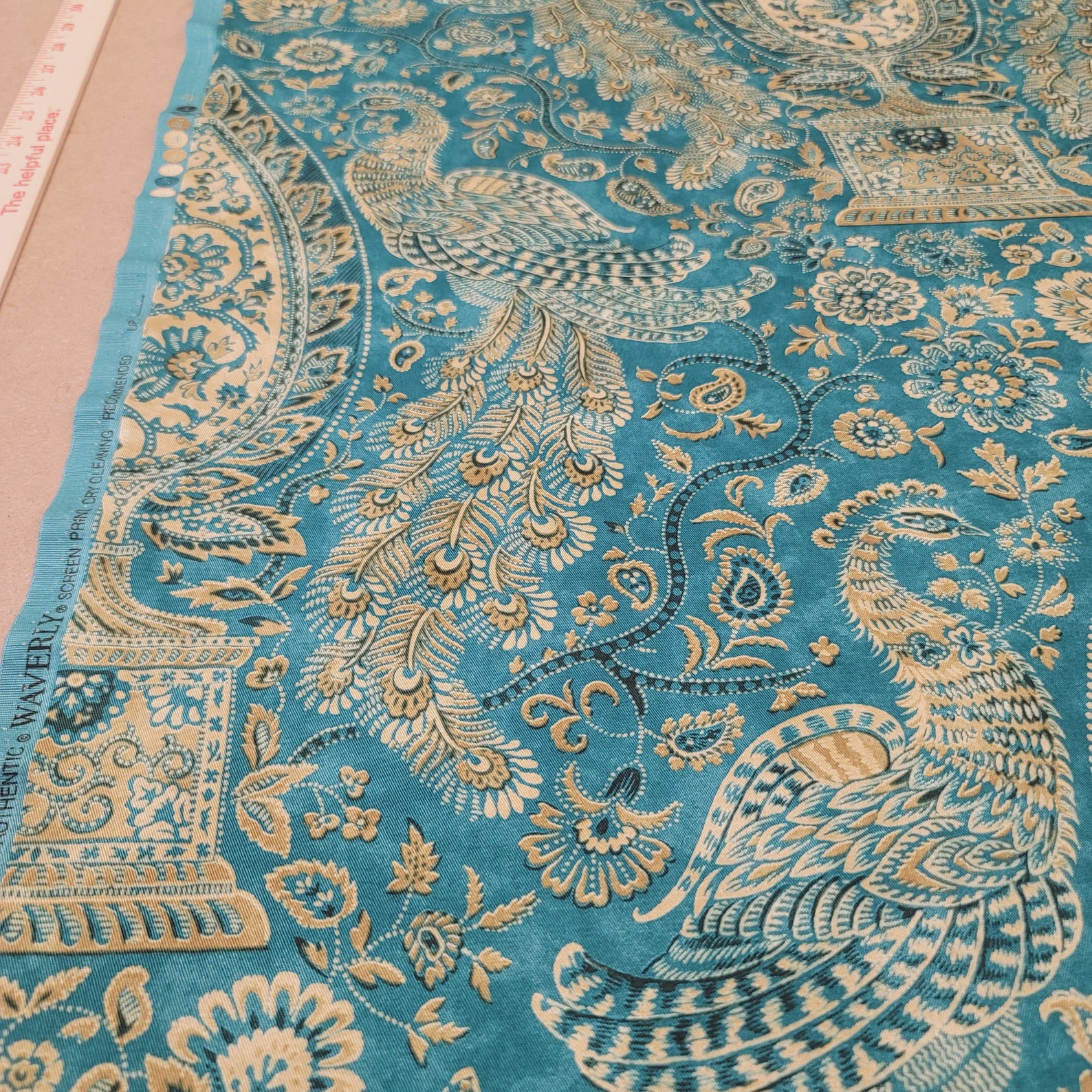 Waverly Fabric Jewel Tower Color: Lagoon FREE SAMPLE | Etsy