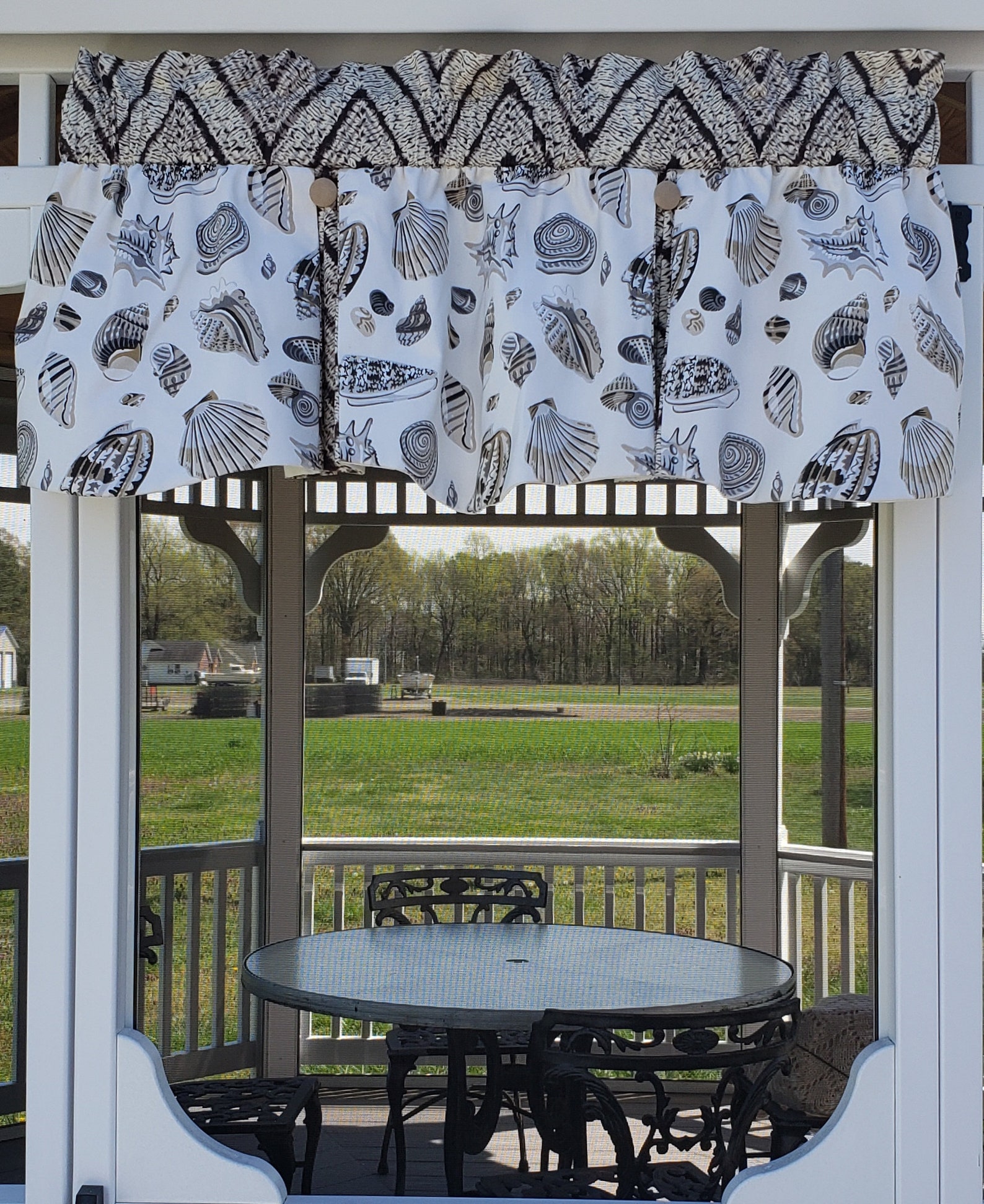 Lined Custom Made Valance Waverly Fabric: Low Tide Anchor - Etsy