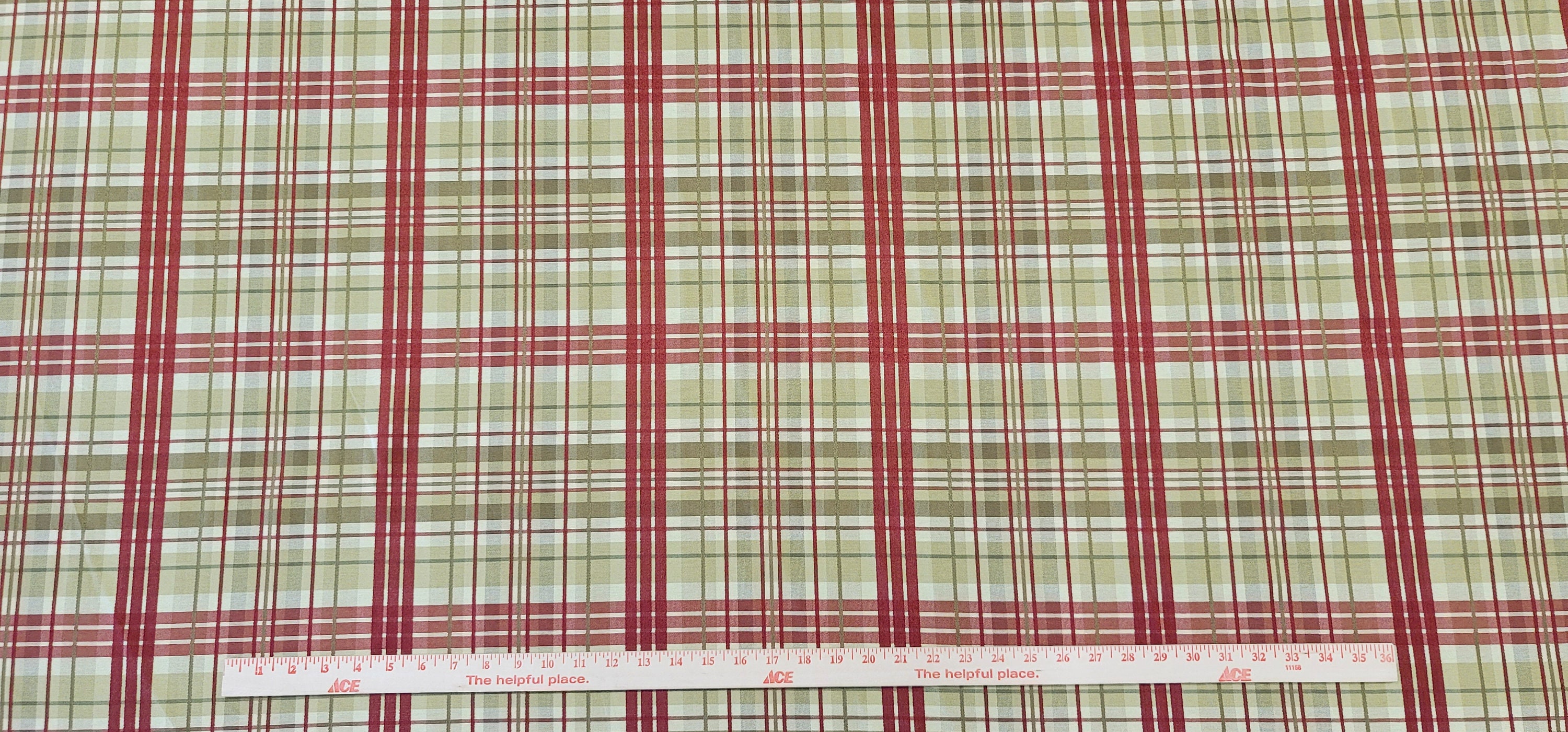 Plaid Fabric Green Yellow Raised Pattern Country - Etsy