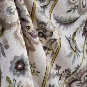 Braemore Fabric Ikat Floral Jacobean Vine Stripe by - Etsy