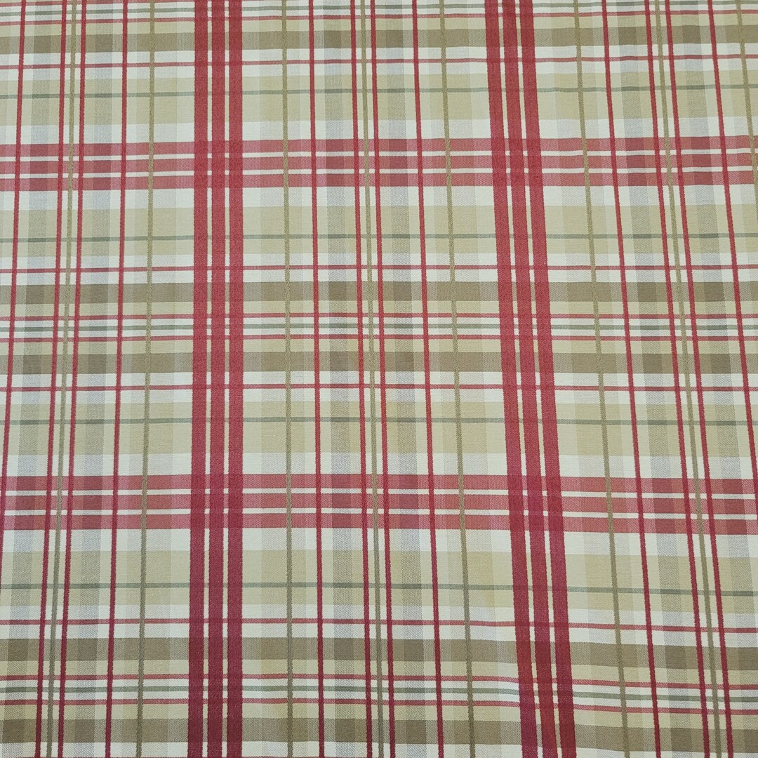 Plaid Fabric Green Yellow Raised Pattern Country - Etsy