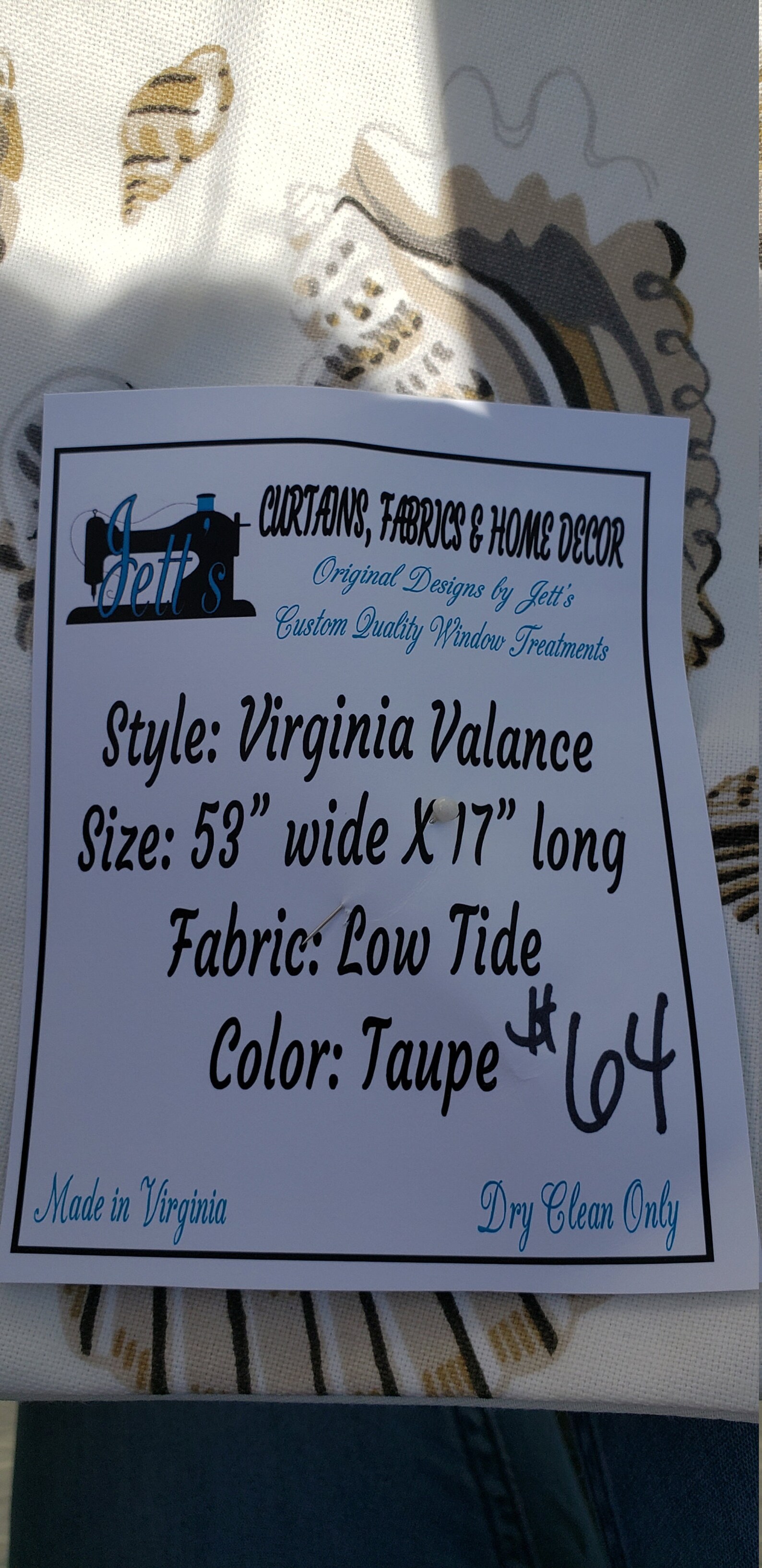 Lined Custom Made Valance Waverly Fabric: Low Tide Anchor | Etsy