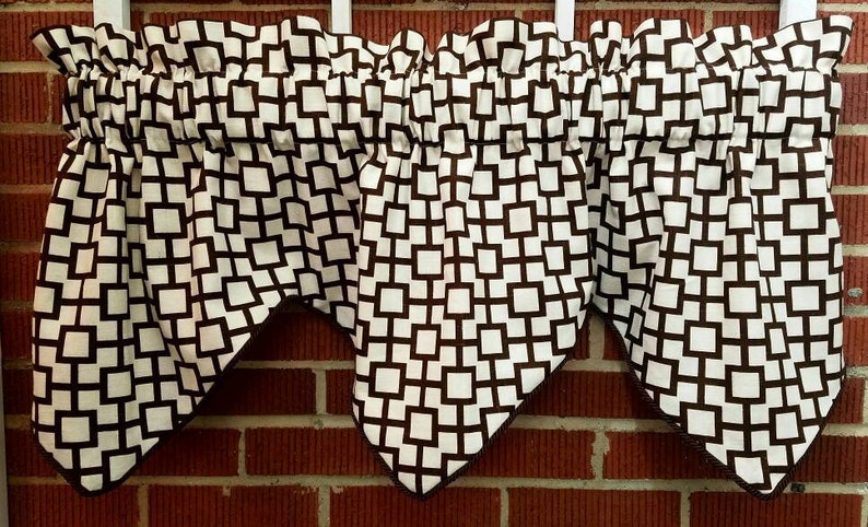 Lined Banner Valance Custom Quality Geometric Waverly - Etsy
