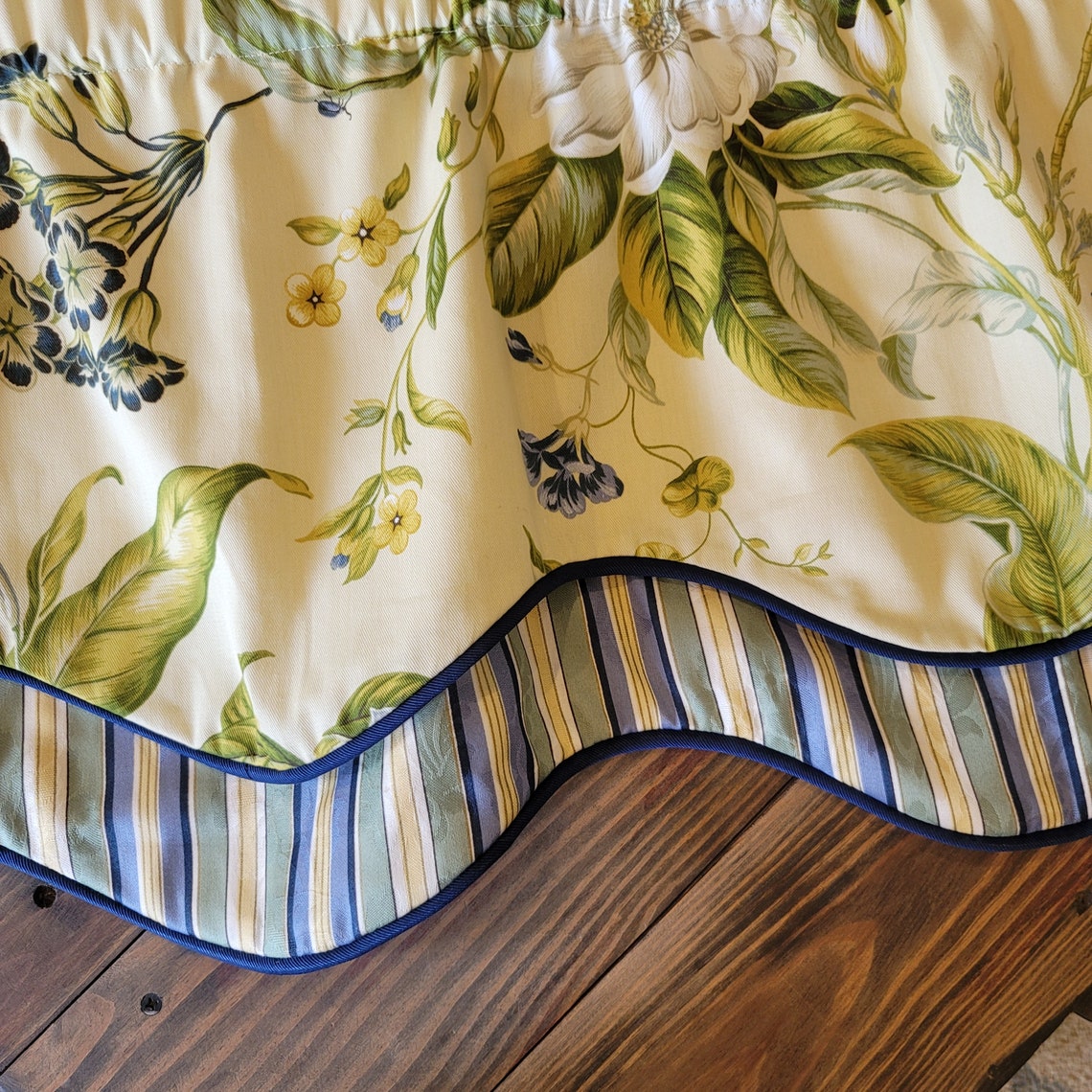Lined Custom Made Valance Garden Images II Lemongrass - Etsy
