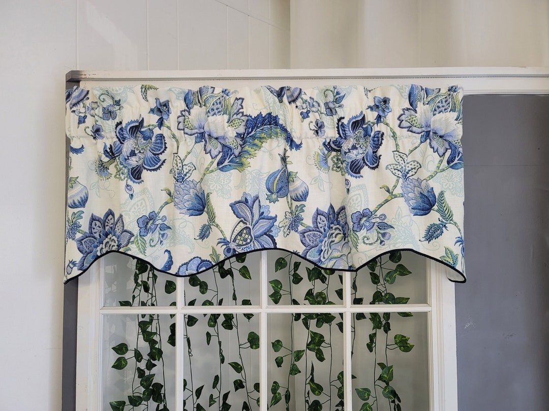Lined Custom Made Valance Jacobean Floral P Kaufmann - Etsy