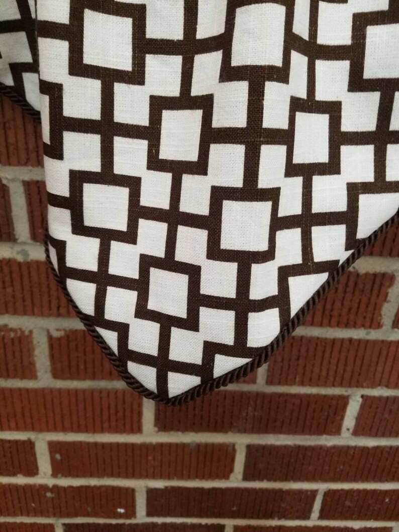 Lined Banner Valance Custom Quality Geometric Waverly | Etsy