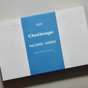 Vintage Index Cards - About X100 Lined Record Cards - Challenge ...