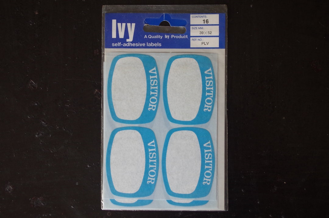 Visitor Stickers - Pack of Labels - Blue - Self-adhesive Labels - Pack ...