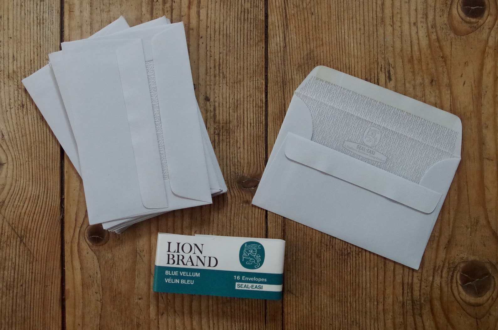 Vintage Envelopes Pack of X16 Envelopes Lion Brand Blue Vellum Vintage ...