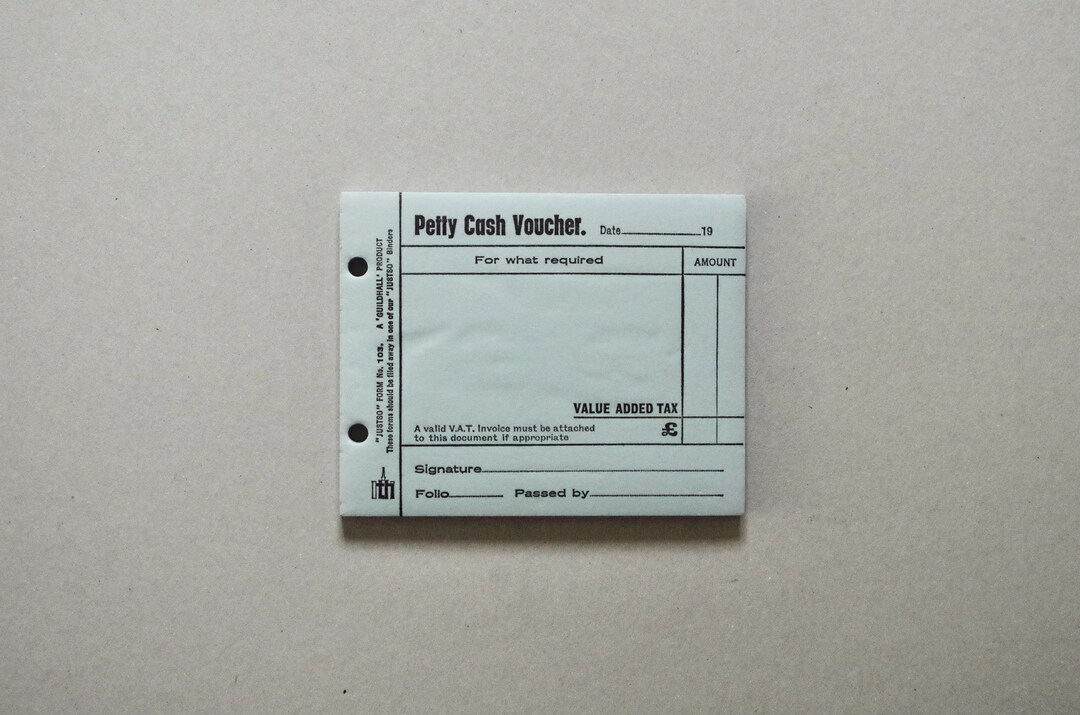 Vintage Receipt Pad - Petty Cash Voucher - "justso" Form No.103 ...