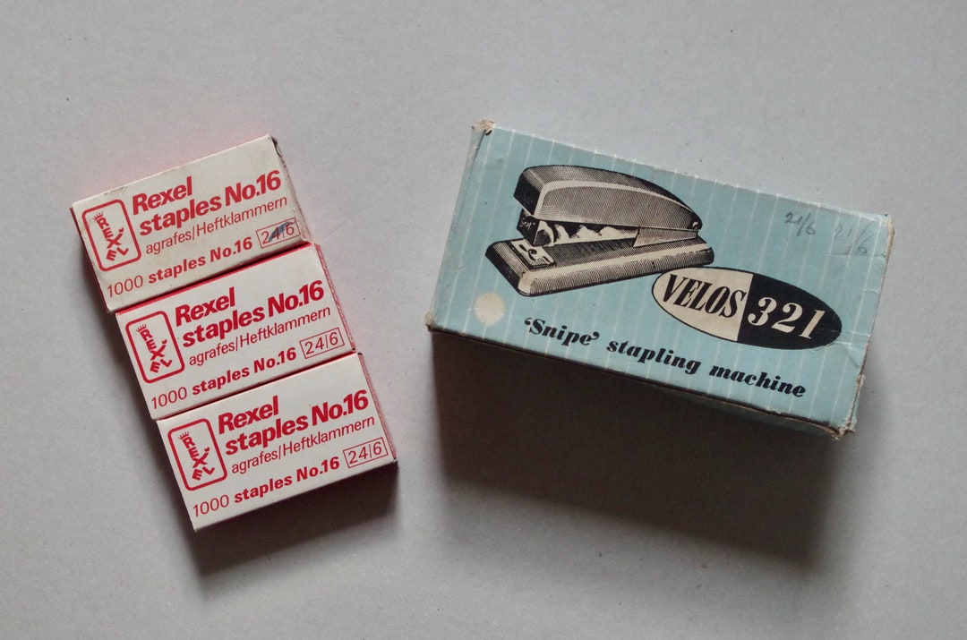 Vintage Stapler With X3 Boxes of Staples - Original Box - Velos 321 ...