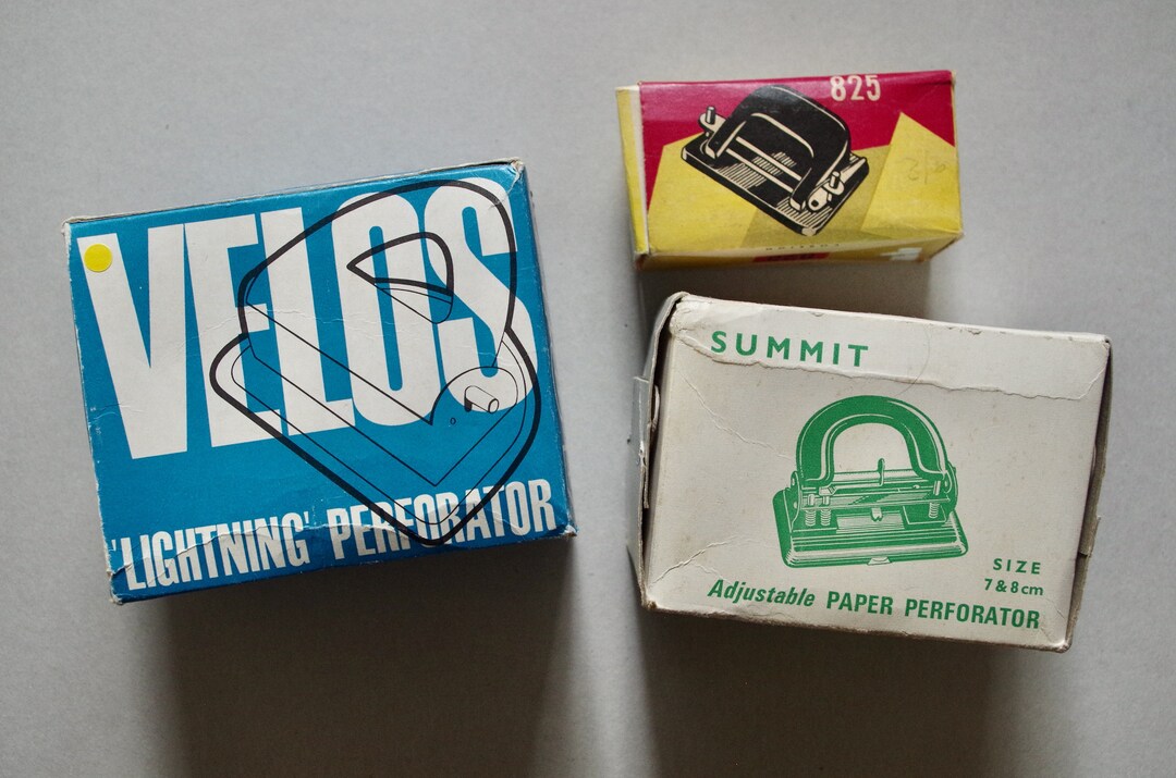 Vintage Hole Punch - With Original Box - Vintage Desk Items - Vintage ...