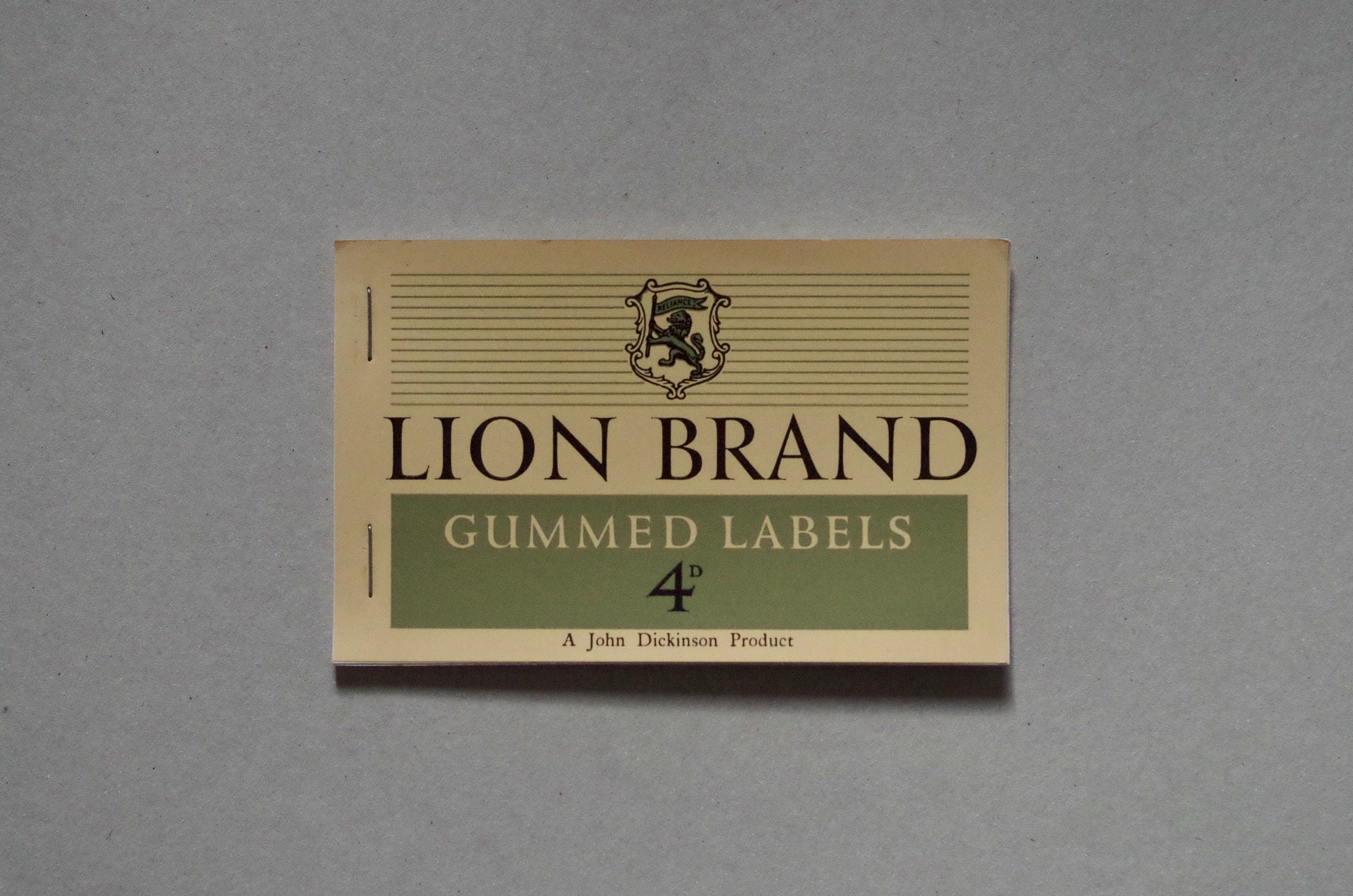 Vintage Gummed Labels Booklet of Labels Lion Brand Blank and Unused ...