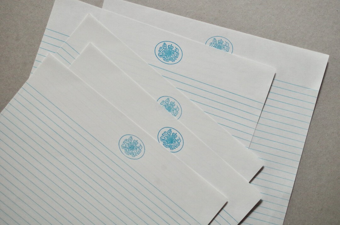 Vintage Paper - Sets of X5 Lined Sheets - HMSO - Blank and Unused ...