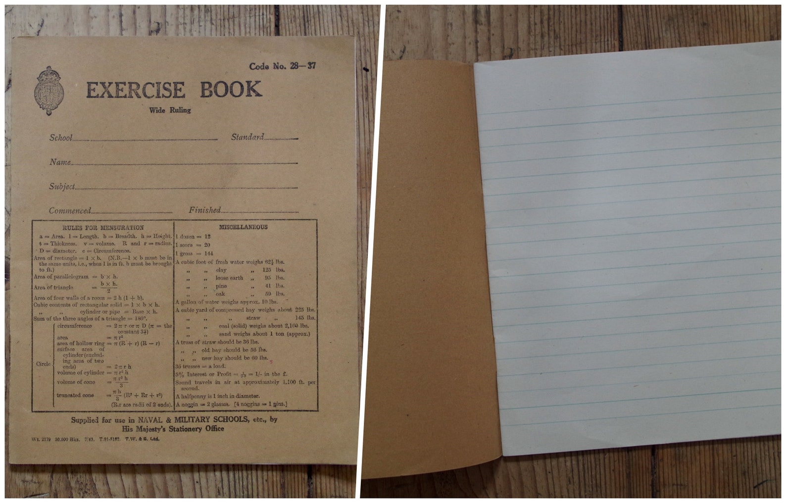 Vintage Exercise Books HMSO Stationery Office Used but - Etsy