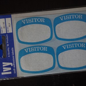 Visitor Stickers - Pack of Labels - Blue - Self-adhesive Labels - Pack ...