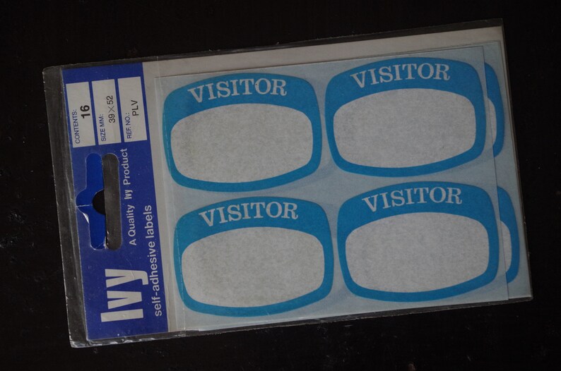 Visitor Stickers Pack of Labels Blue Self-adhesive - Etsy