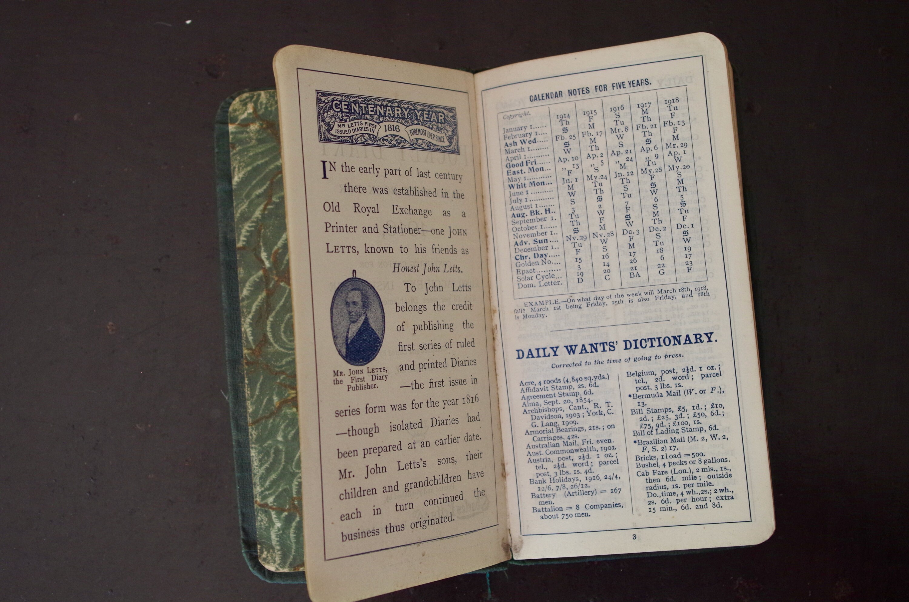 Vintage Diary 'charles Letts & Co.' 1916 Used | Etsy UK