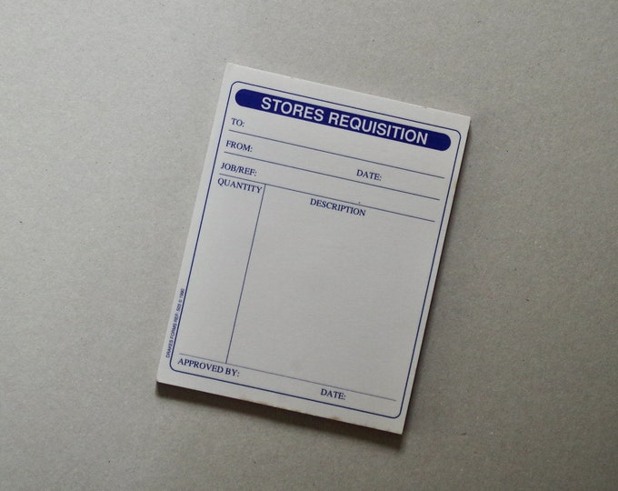 Vintage Label Pad - 'stores Requisition' - Blank and Unused - Vintage ...
