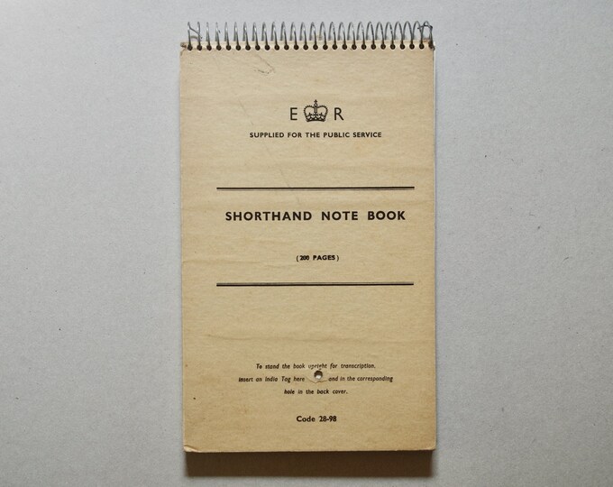 Vintage Notepad - Shorthand Notebook - HMSO - Spiral Bound - Blank ...