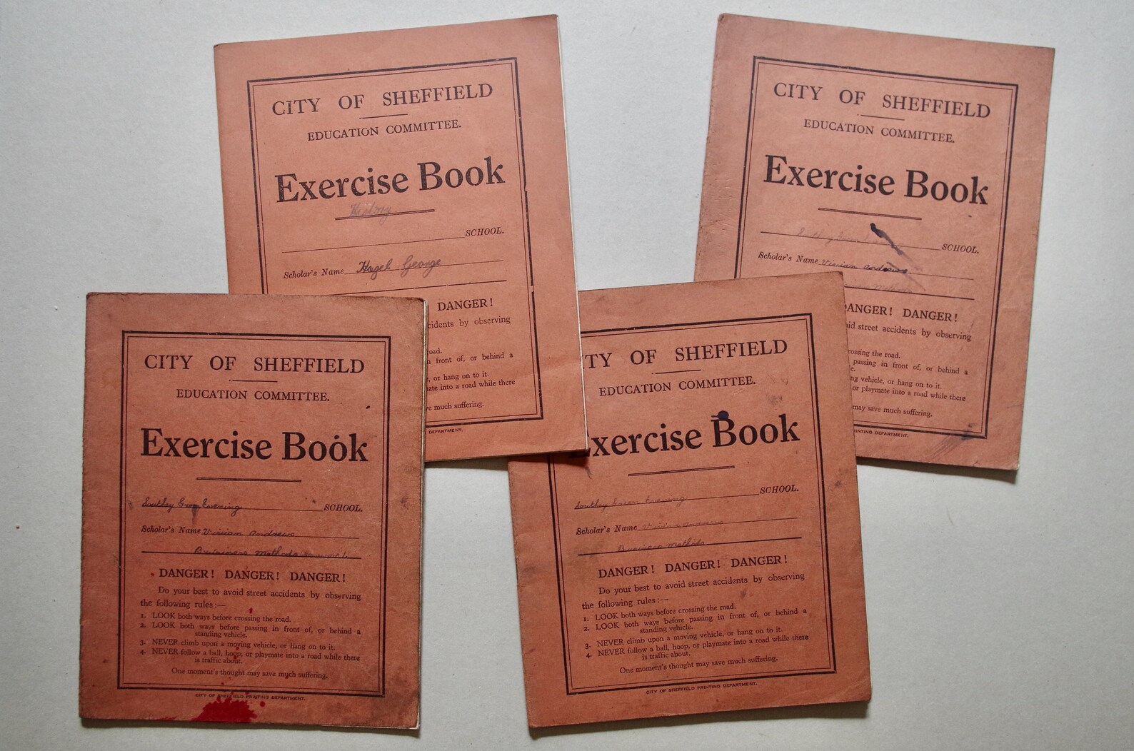 Vintage Exercise Book - Lot of X4 - Used Pages - 1936 - Sheffield ...