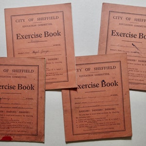 Vintage Exercise Book - Lot of X4 - Used Pages - 1936 - Sheffield ...