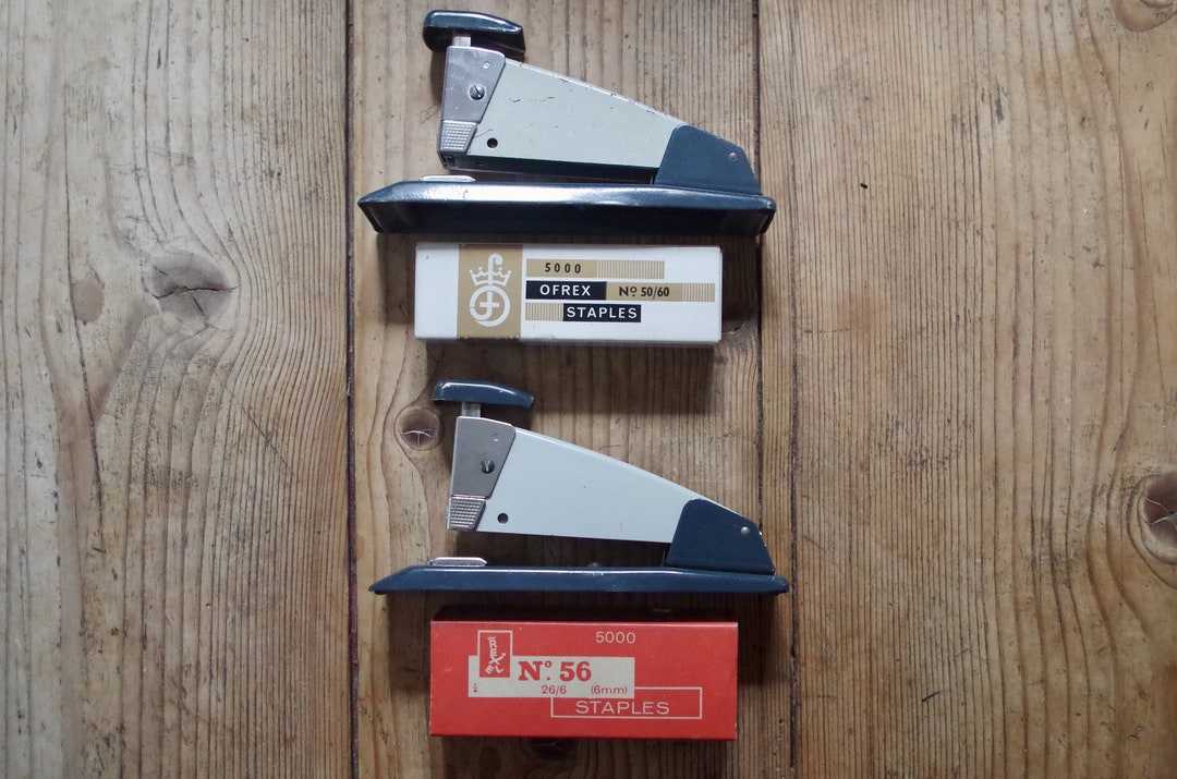 Vintage Staplers With Boxes of Staples - Ofrex Robust - Rexel Beaver ...