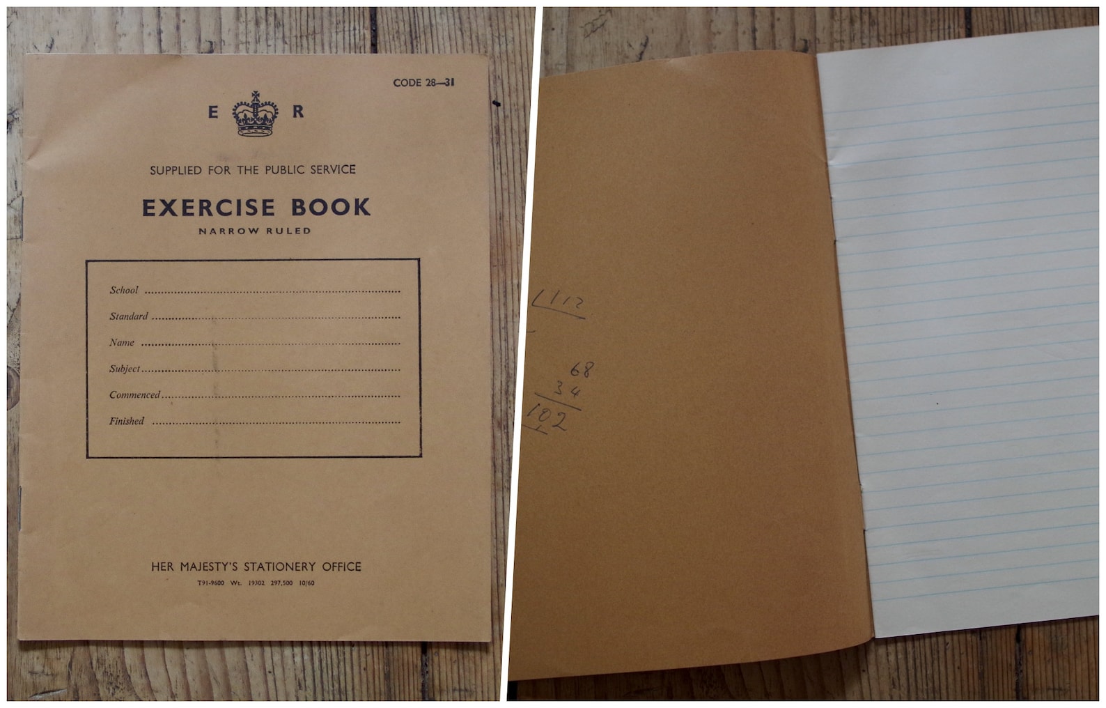Vintage Exercise Books HMSO Stationery Office Used but | Etsy