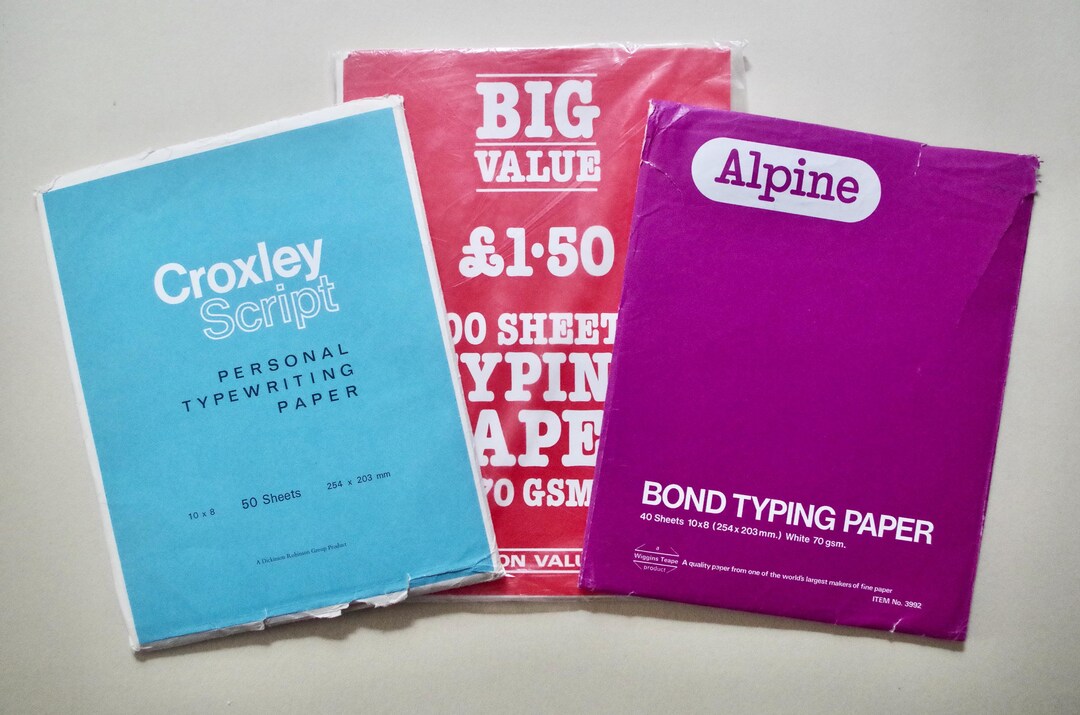 Vintage Typing Paper - Copy Paper - Packs of Plain Paper - Vintage ...
