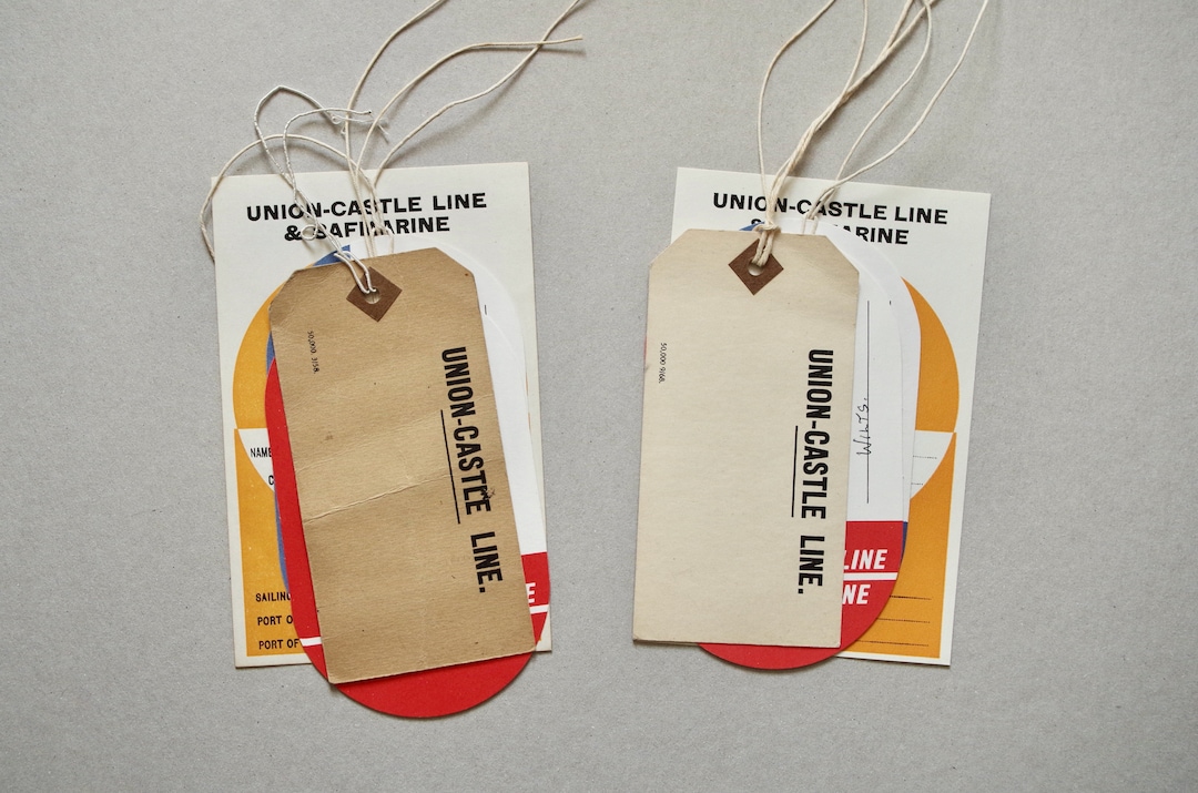 Vintage Sets of Tags and Labels - Union-castle Line - Shipping Ephemera ...