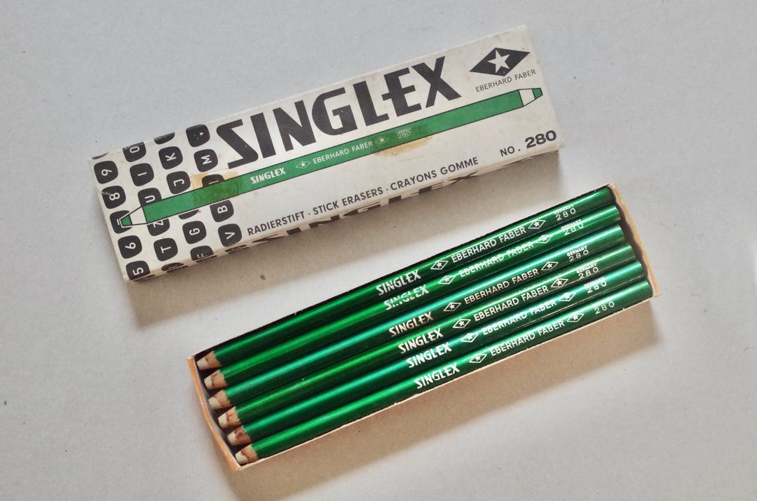 Vintage Eraser Pencil - Box of X12 Typewriter Eraser Pencils - Singlex ...