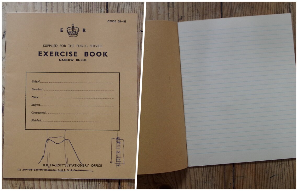 Vintage Exercise Books HMSO Stationery Office Used but | Etsy
